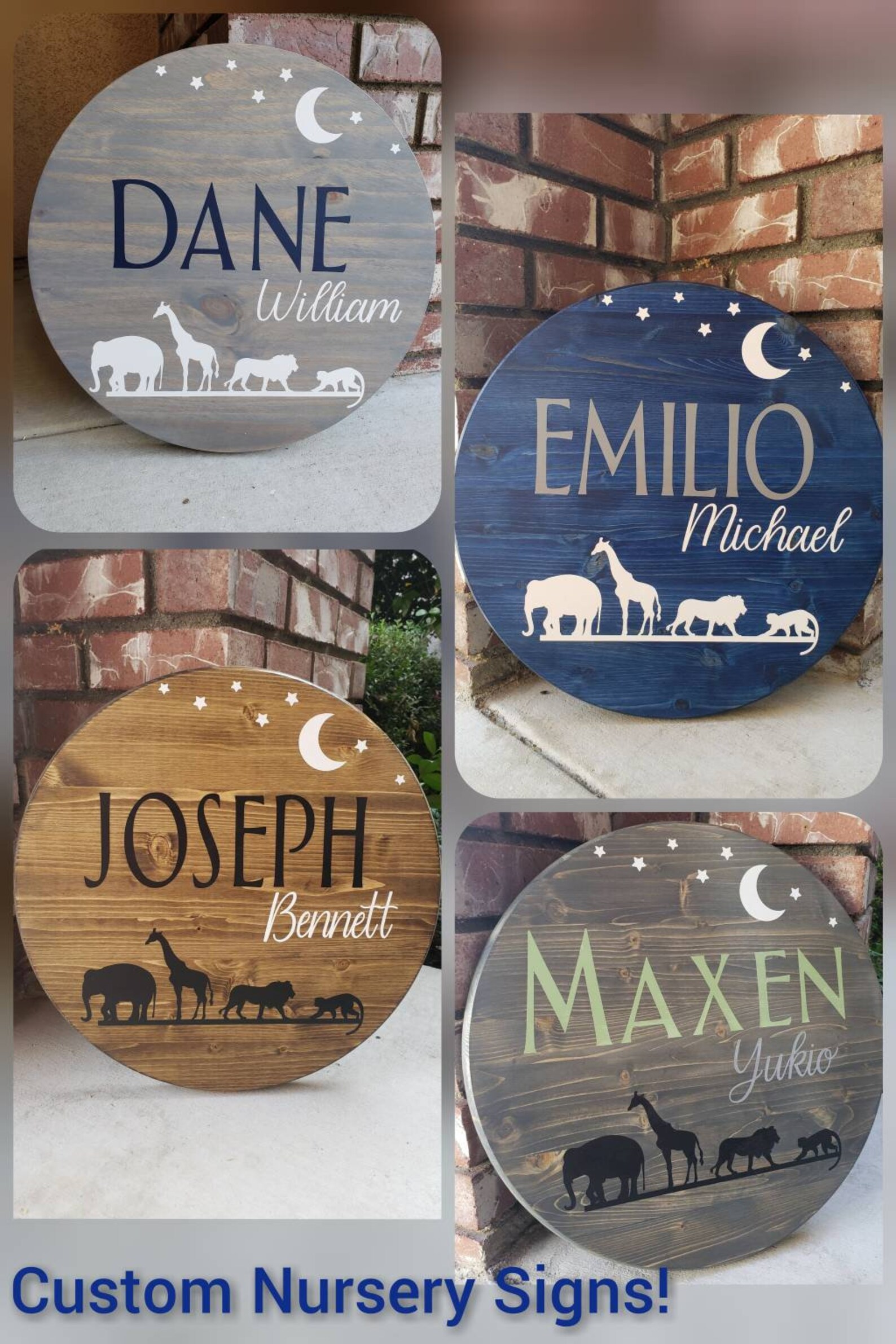 Wood Custom Name Sign/jungle Theme Nursery Wood Sign/safari | Etsy