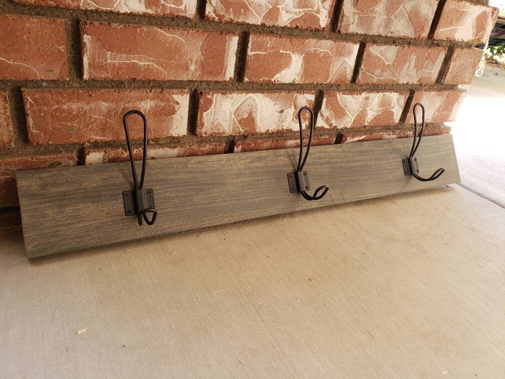 Thin Wood Hook Rack Thin Farmhouse Hook Rack Wall Mounted | Etsy