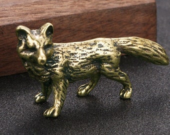 Brass Fox Figurine - Etsy