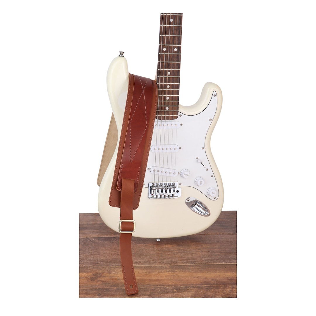 Adjustable Leather Guitar Strap With Cushion Pad in Jazzy Style, Custom ...