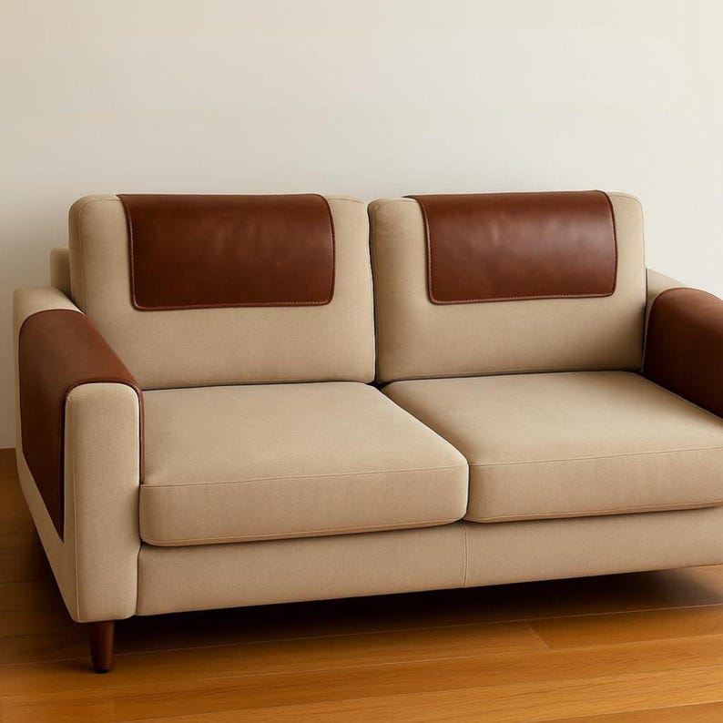 Leather Sofa Armrest and Headrest Cover: Couch Protection Overlay ...