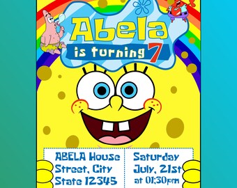 Spongebob invitation | Etsy