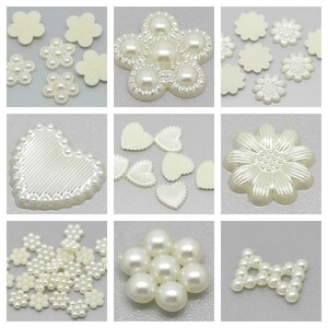 Ivory Pearl Effect Embellishments for Wedding Card Making Craft CHOICE ...