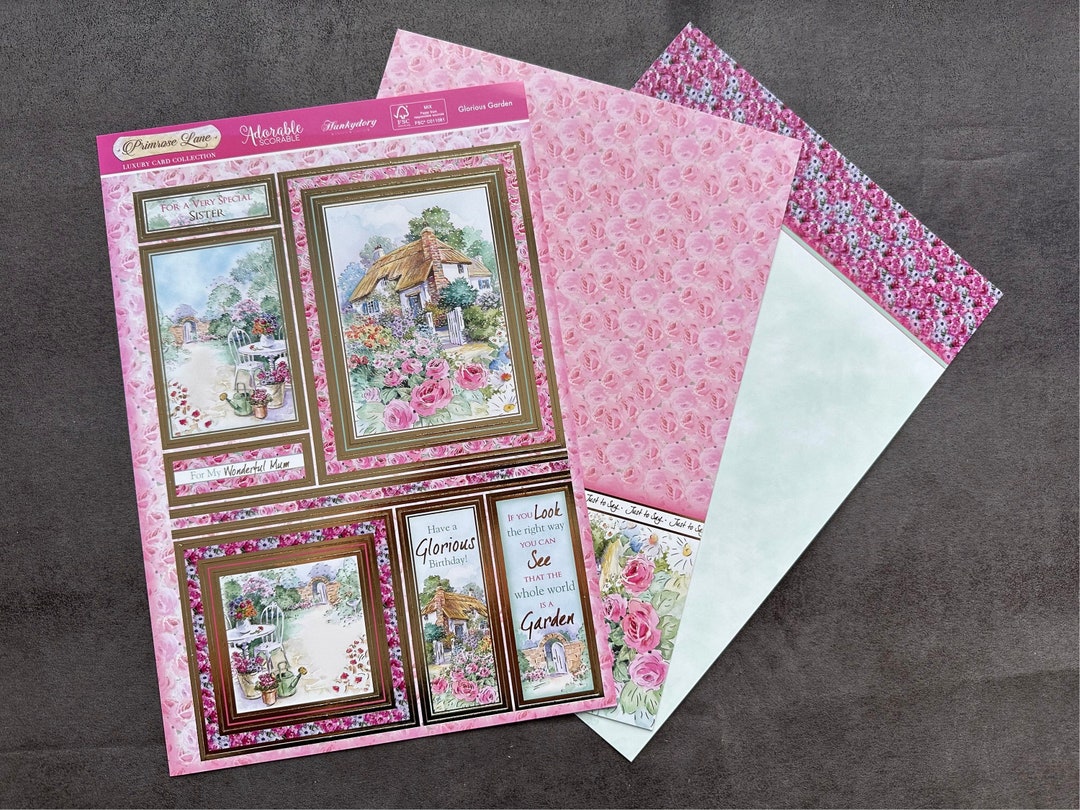 Hunkydory Luxury Card Making Topper Kit Glorious Garden Make 2 Cards ...