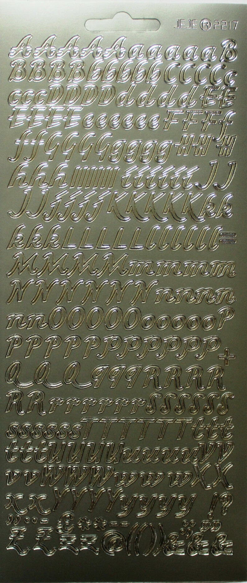 Mixed Italic Alphabet Letters Peel off Sticker Sheet for Card - Etsy