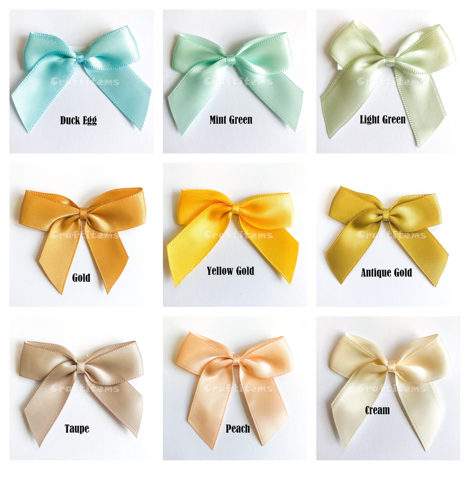 Satin Ribbon Bows 5cm Wide Stick on Self Adhesive Pre-tied - Etsy UK