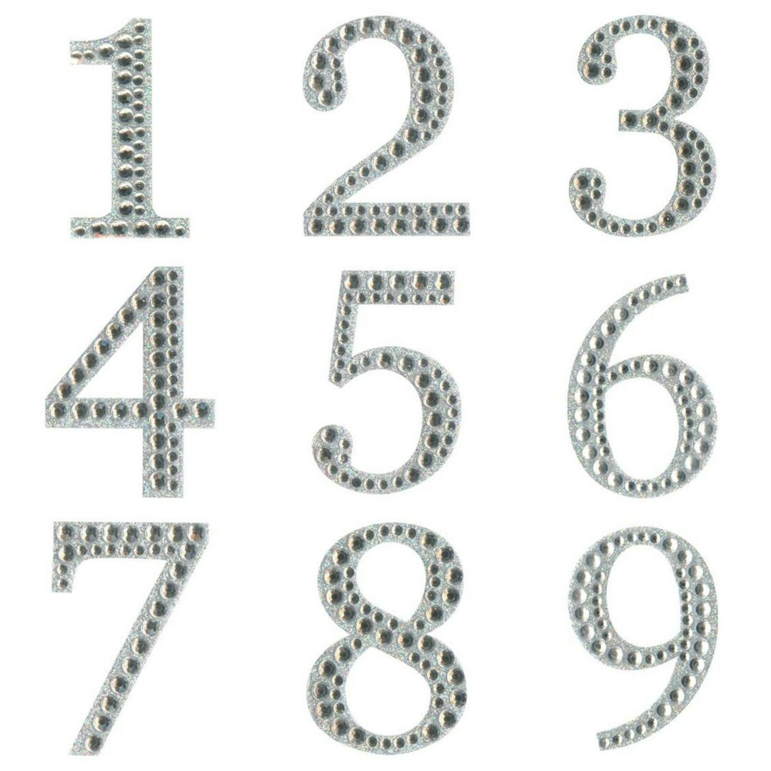 Diamante & Glitter Number Stickers Large 5cm Self Adhesive Art - Etsy UK