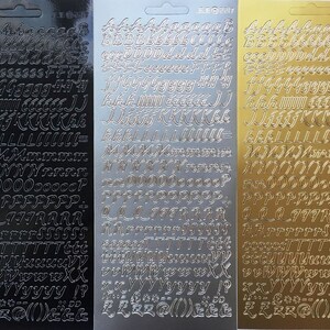 Mixed Italic Alphabet Letters Peel off Sticker Sheet for Card Making ...