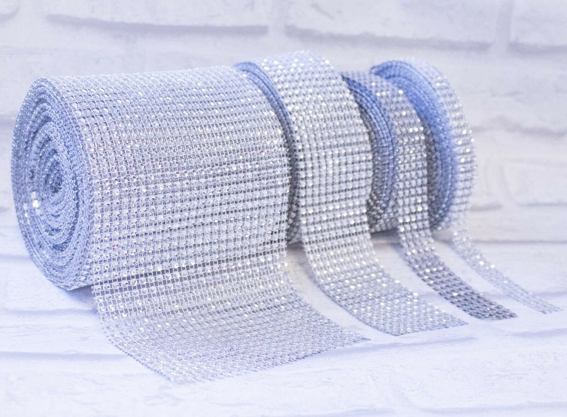 Diamante Effect Silver Ribbon Trim for Cake Bridal Wedding - Etsy UK