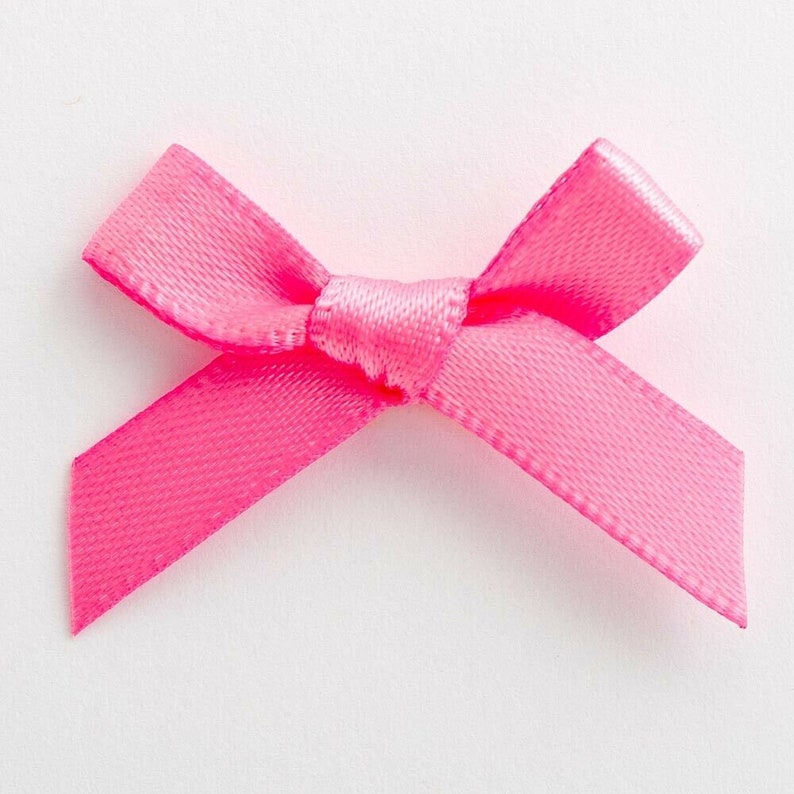 Pink Satin Ribbon Bows Small 3cm Pre Tied Wedding for Card - Etsy UK