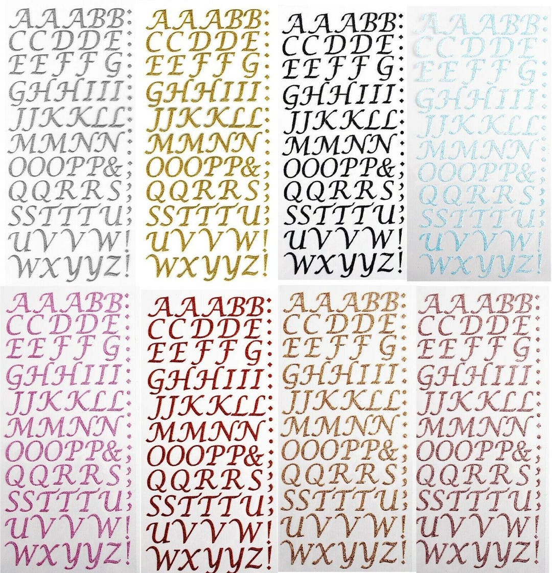 Self Adhesive Stick on Glitter Alphabet Letter Stickers Card Making Art ...