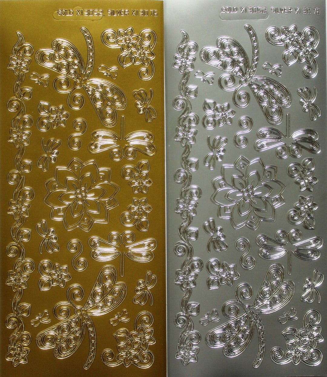 Dragonfly Flowers Border & Corners Peel off Sticker Sheet for - Etsy
