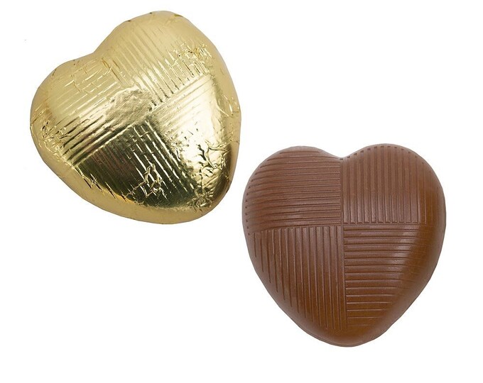 Chocolate Wedding Favours Belgian Chocolate Gold Foil Wrapped Heart ...