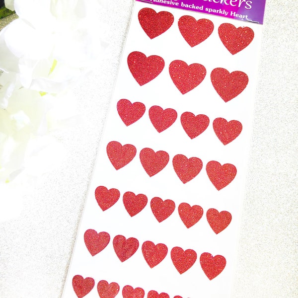 Red Glitter Hearts - Etsy