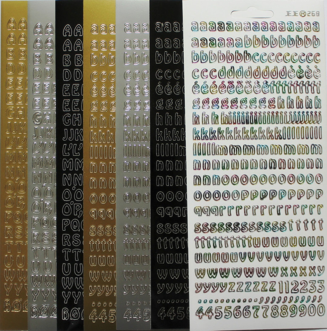 Modern Alphabet Letters Peel off Sticker Sheet for Card Making ...