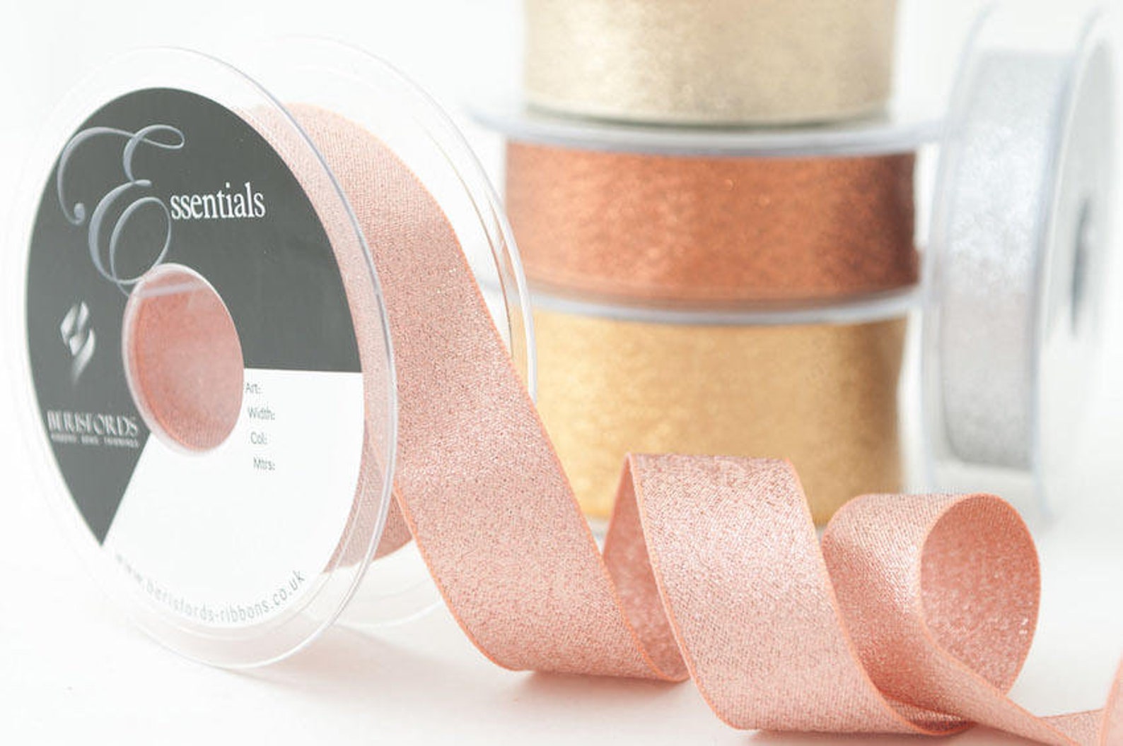 Rose Gold Lame Ribbon From Berisfords Metallic Glitter Sparkle - Etsy UK