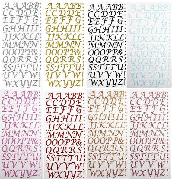 Self Adhesive Stick on Glitter Alphabet Letter Stickers for - Etsy