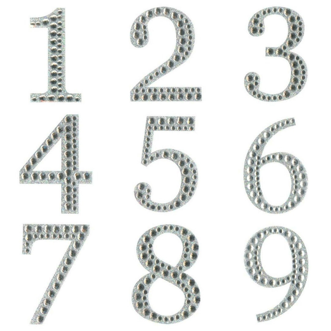 Diamante & Glitter Number Stickers Large 5cm Self Adhesive Art Craft - Etsy