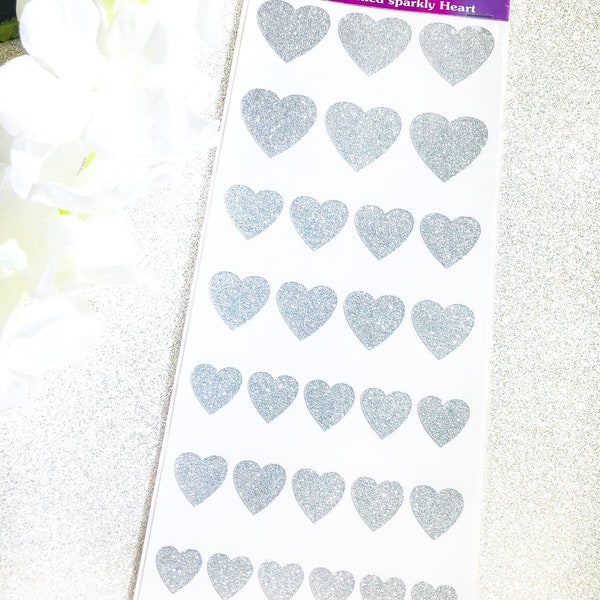 Silver Heart Sticker - Etsy