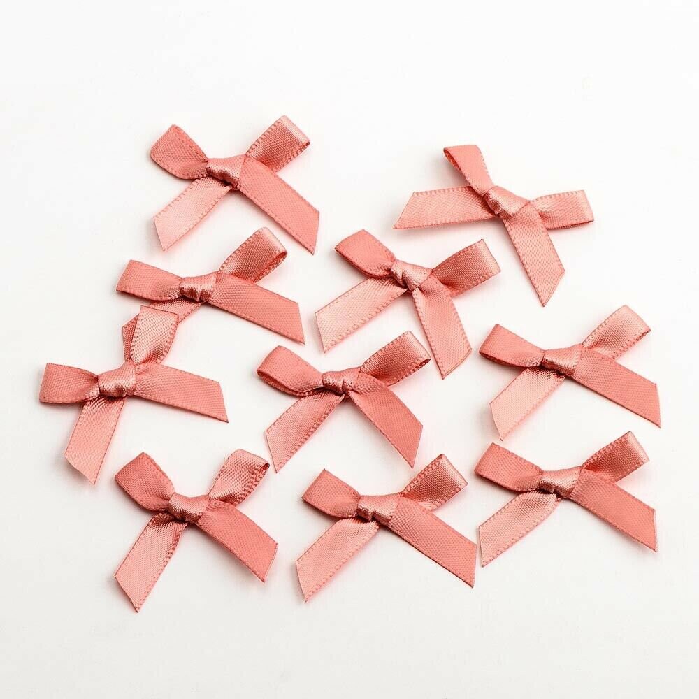 Pink Satin Ribbon Bows Small 3cm Pre Tied Wedding for Card - Etsy UK