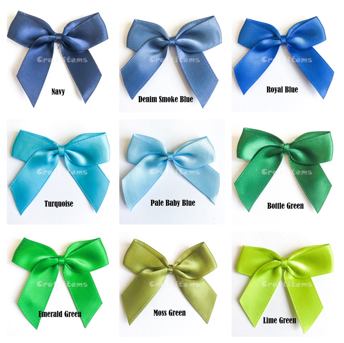 Satin Ribbon Bows 5cm Wide Stick on Self Adhesive Pre-tied - Etsy
