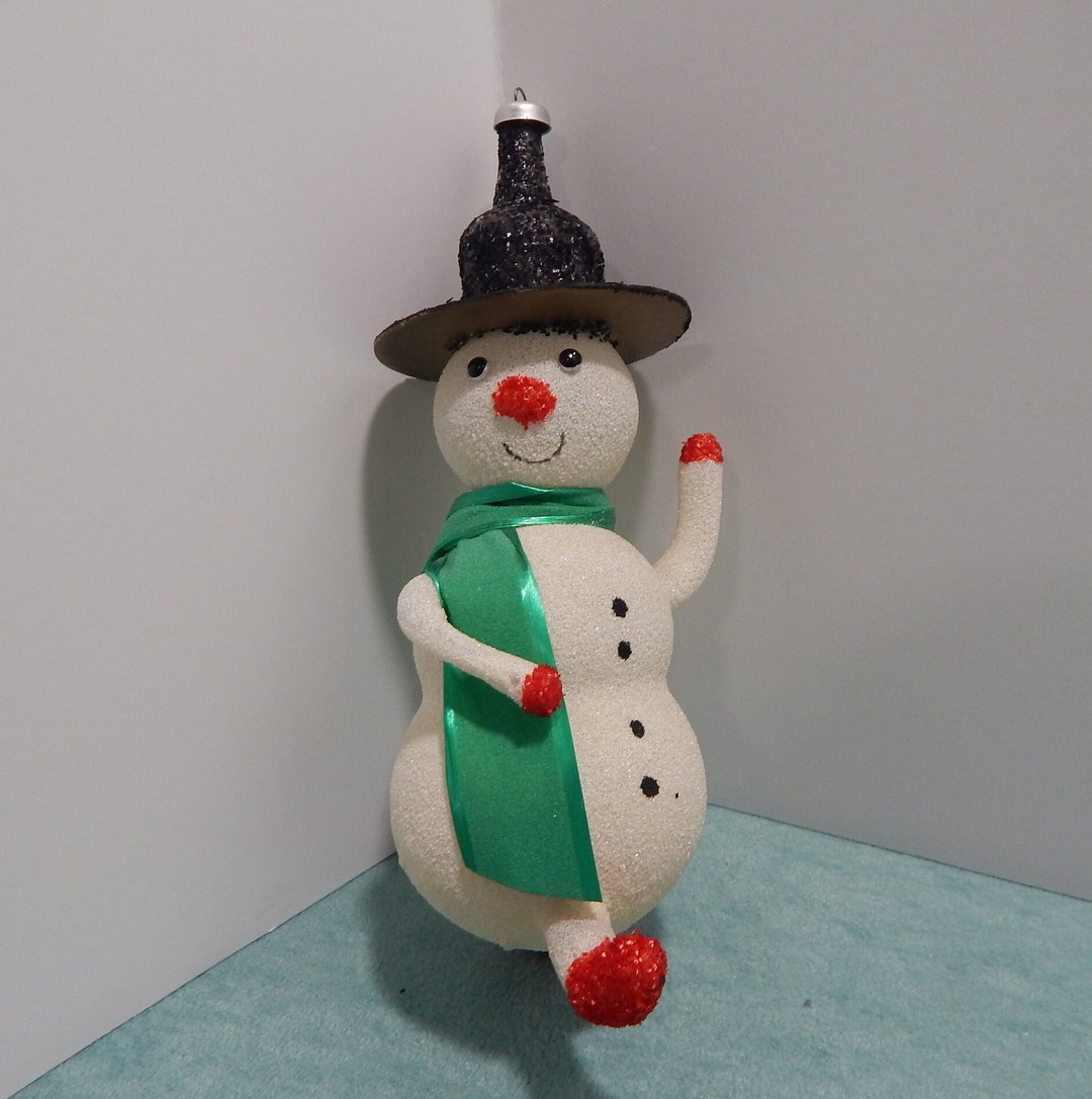 De Carlini Snowman Christmas Ornament Blown Glass Italy 6" Italy - Etsy