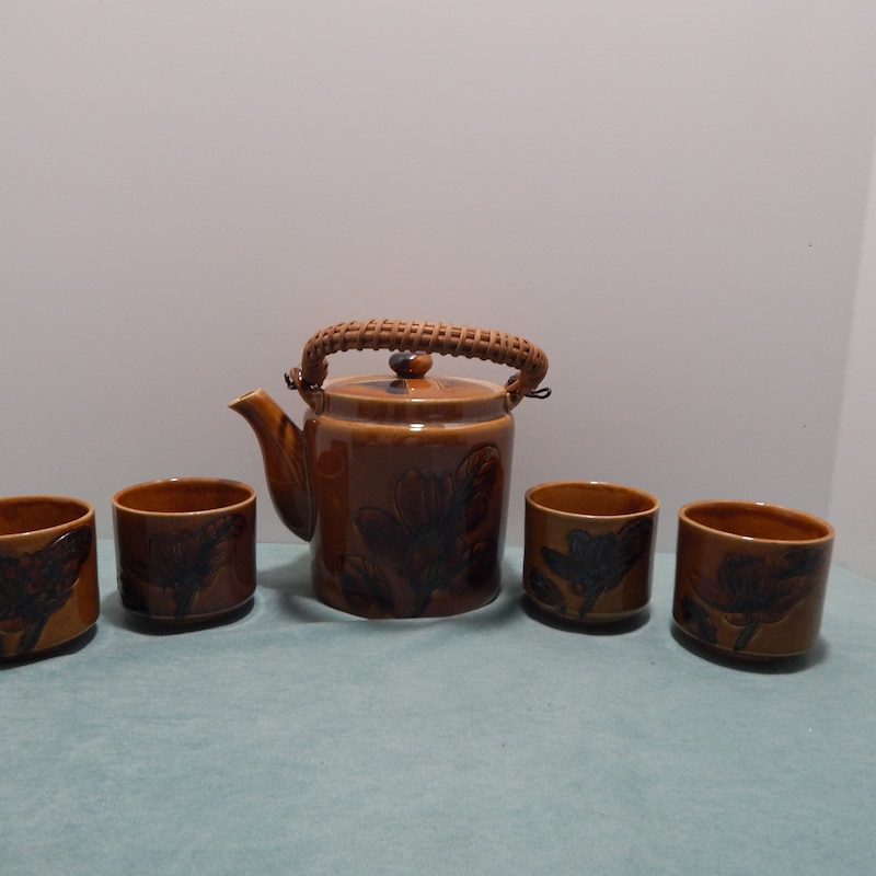 60s Brown Tea Set - Etsy