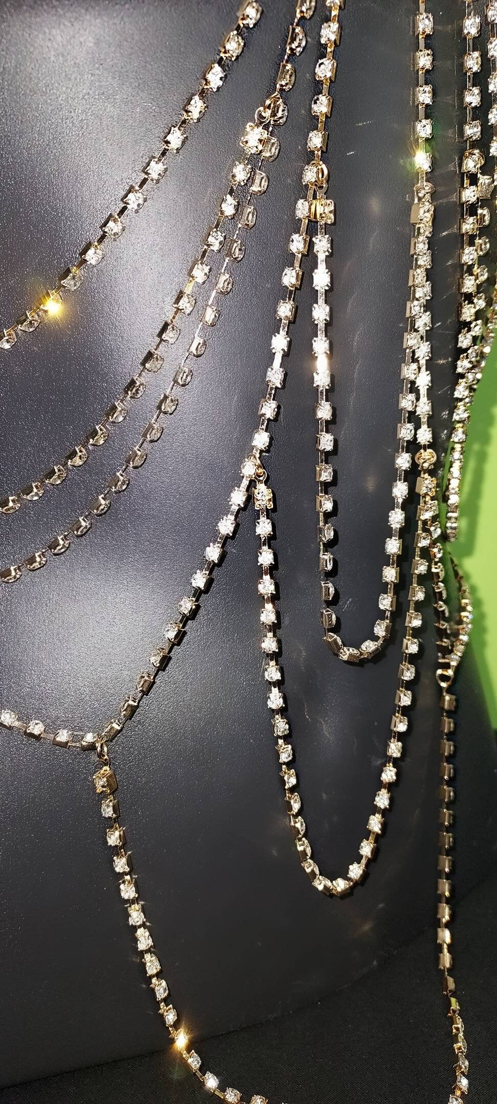 Sexy Crystal Rhinestone Body Chain Festival Body Chain - Etsy