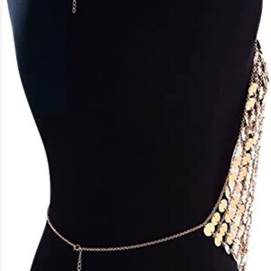 Gold Metal Sequin Tassel Body Chain Harness Top Festival Bohemian - Etsy