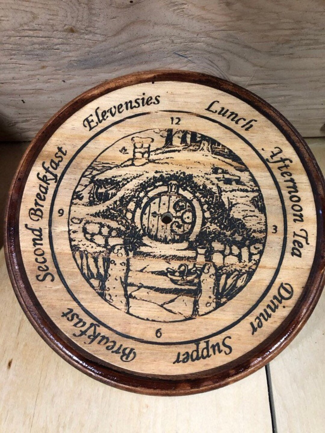 Lord of the Rings Themed Wall Clock. Burnt Hobbit Design. Lotr Clock ...