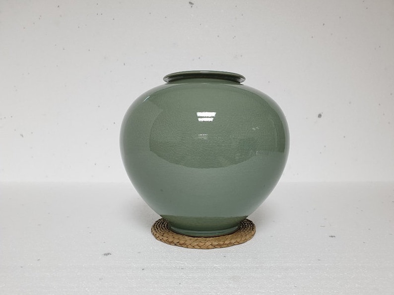 Handmade Korean Celadon Moon Jar: Traditional Home Decor - Etsy