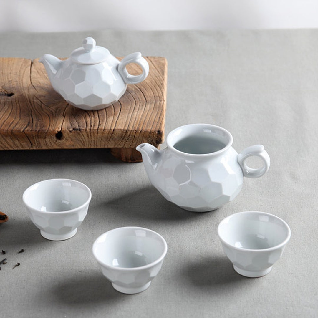 Handmade Korean Baekja White Porcelain Tea Set: Gong Fu Tea for 3 - Etsy