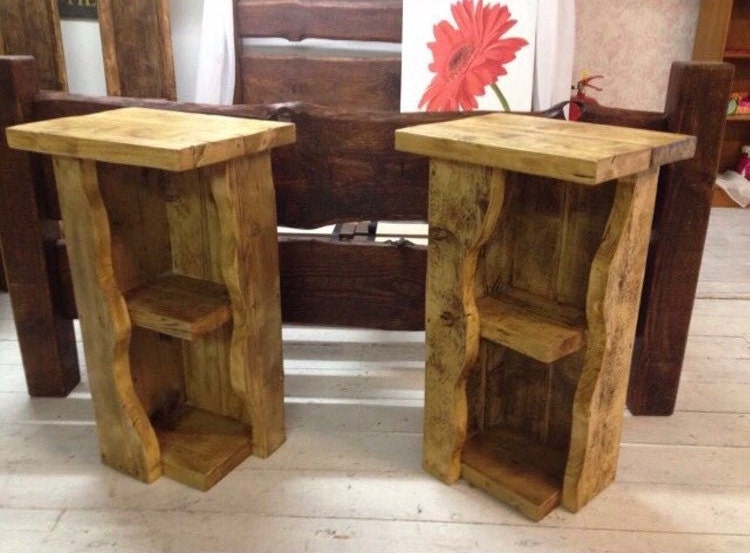 Pair of Rustic Bedside Units / Side Tables | Etsy UK