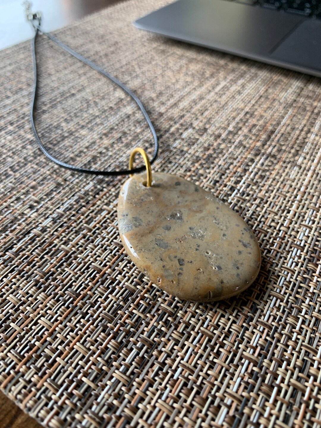 LARGE Huge Natural Boho Hippy Minimalist Stone Pendant Necklace Jewelry ...