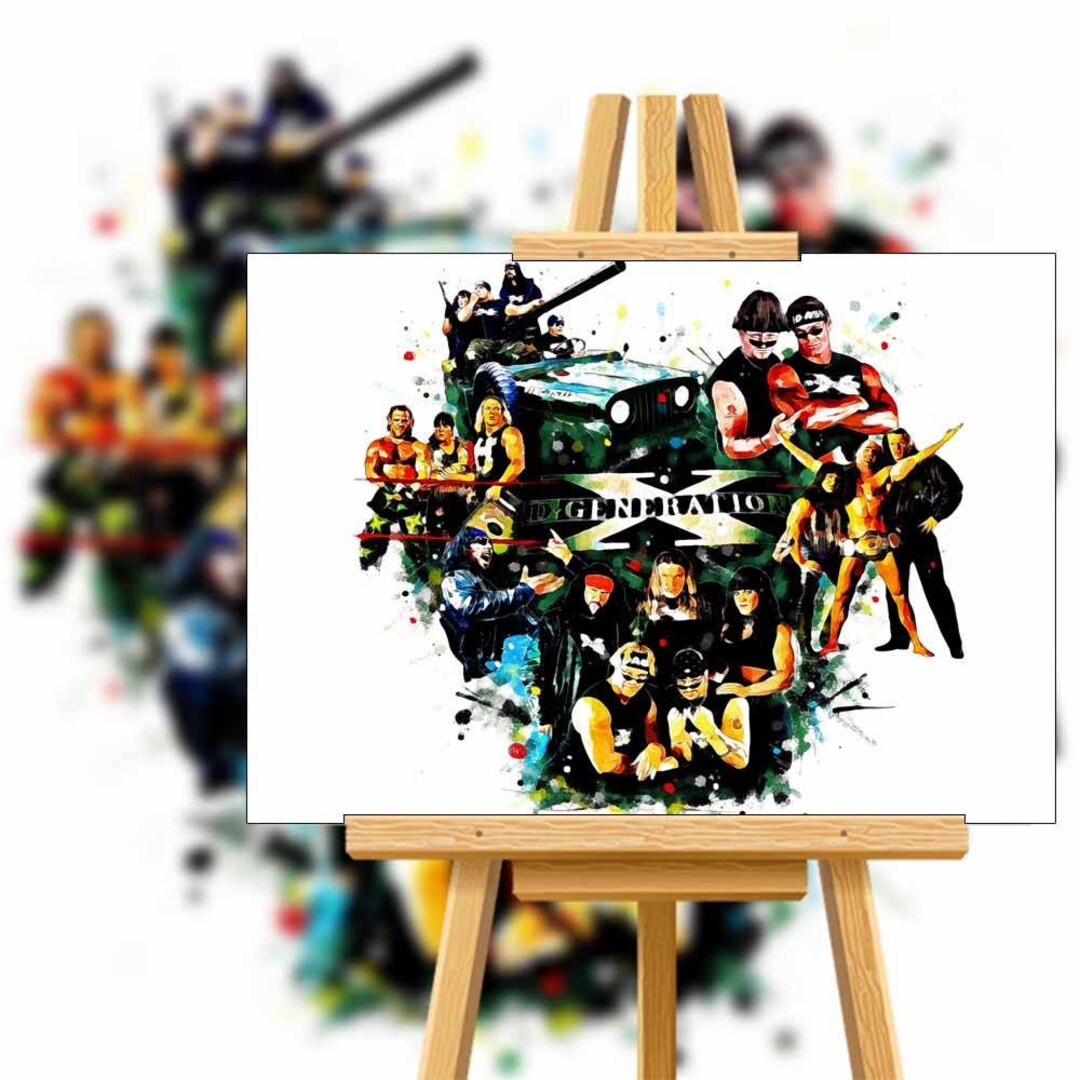 WWE / WWF Dx De Generation X Retro Canvas Design Triple H, Hbk, Xpac ...