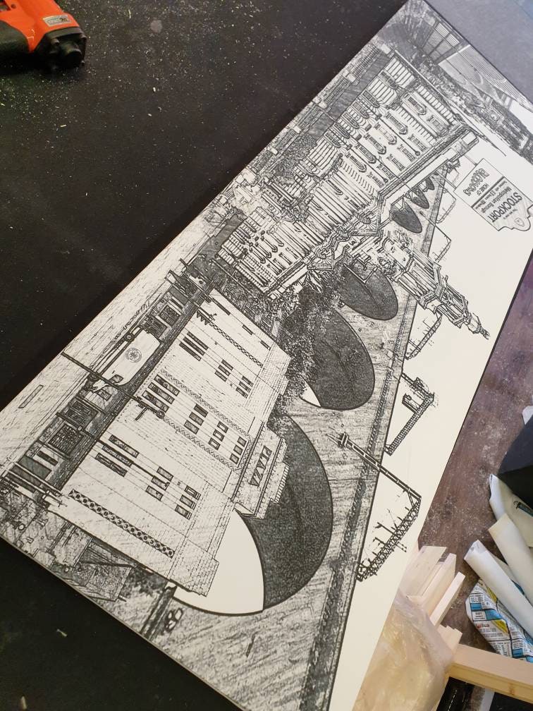 Stockport Skyline Canvas Sketch Home of the Blossoms Canvas - Etsy UK