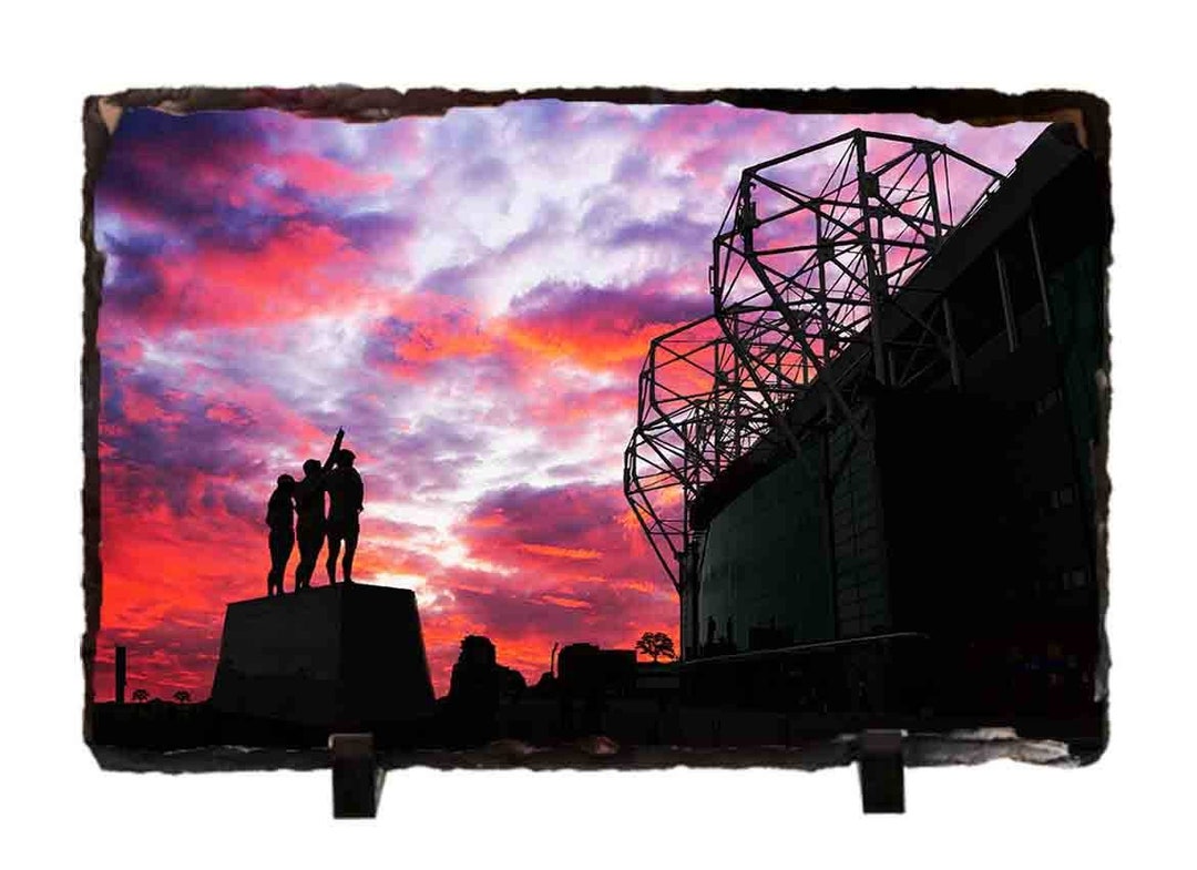 Manchester United Holy Trinity Photo Rock Slate Rectangle With Stands ...