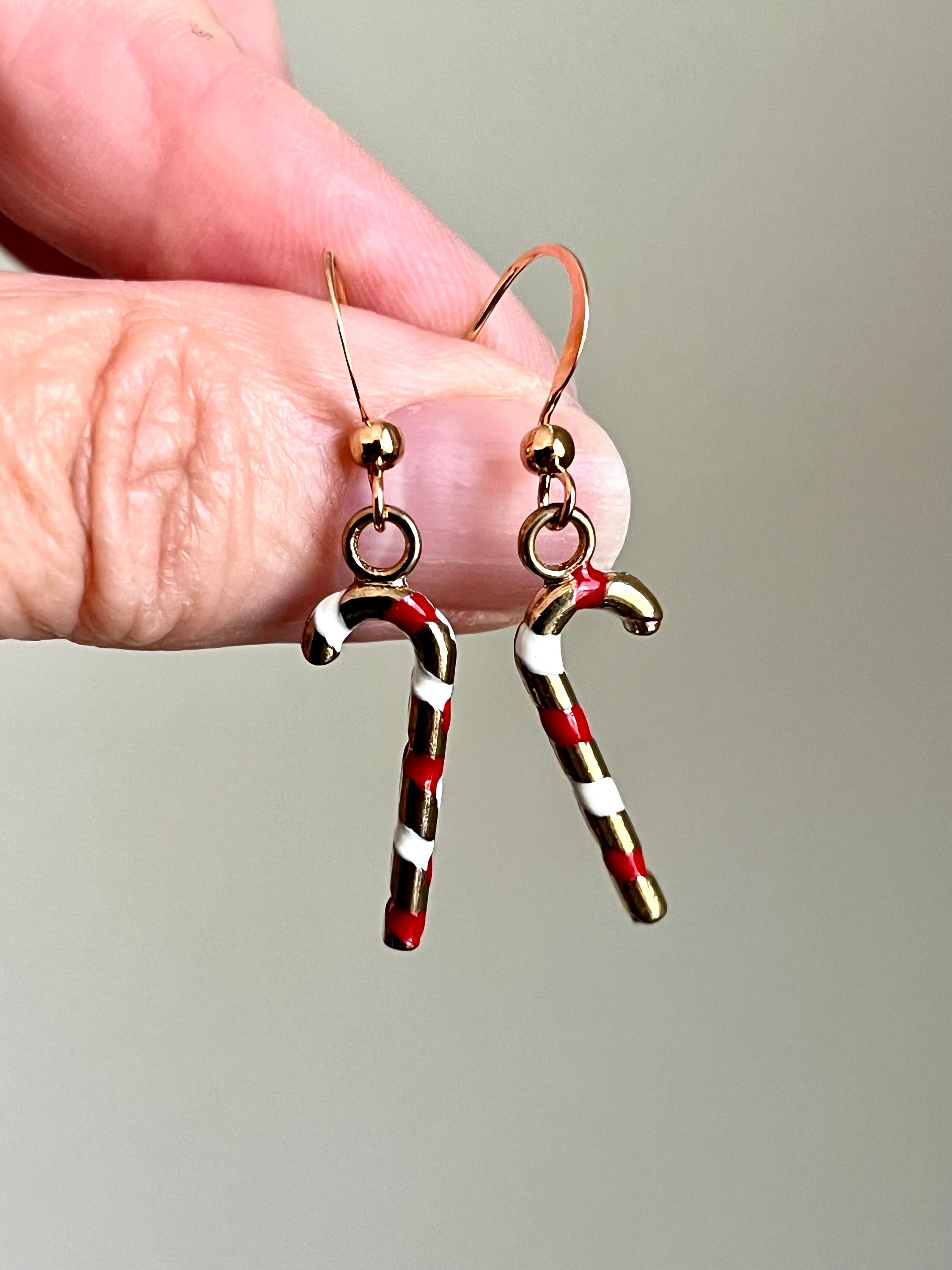 Candy Cane Earrings, Christmas Earrings, Holiday Earrings - Etsy