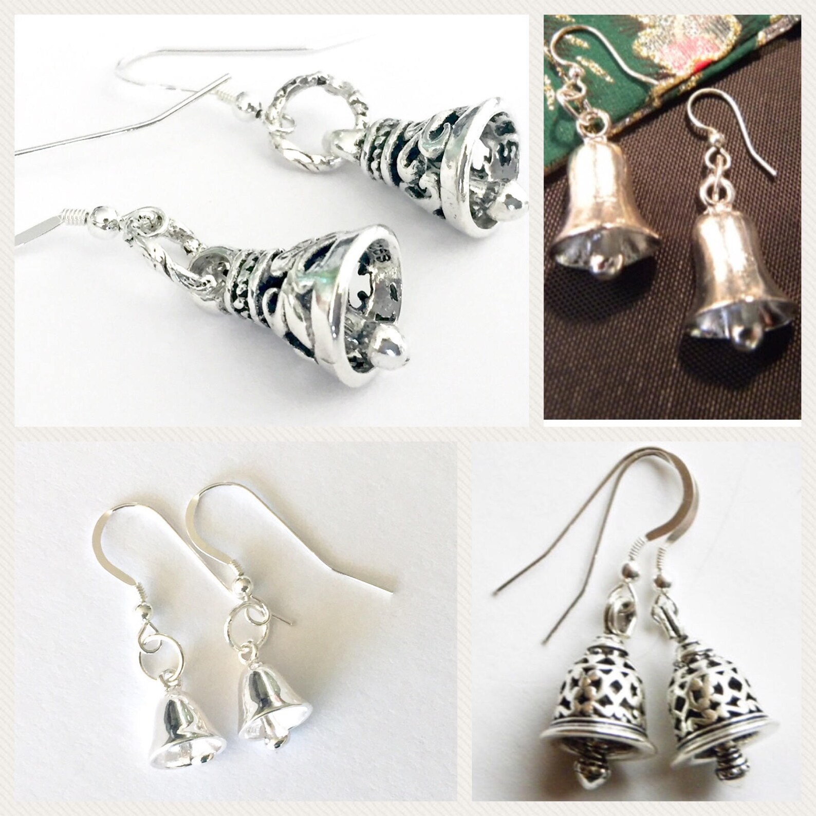 Silver Bell Earrings, Christmas Bells, Christmas Bell Earrings ...