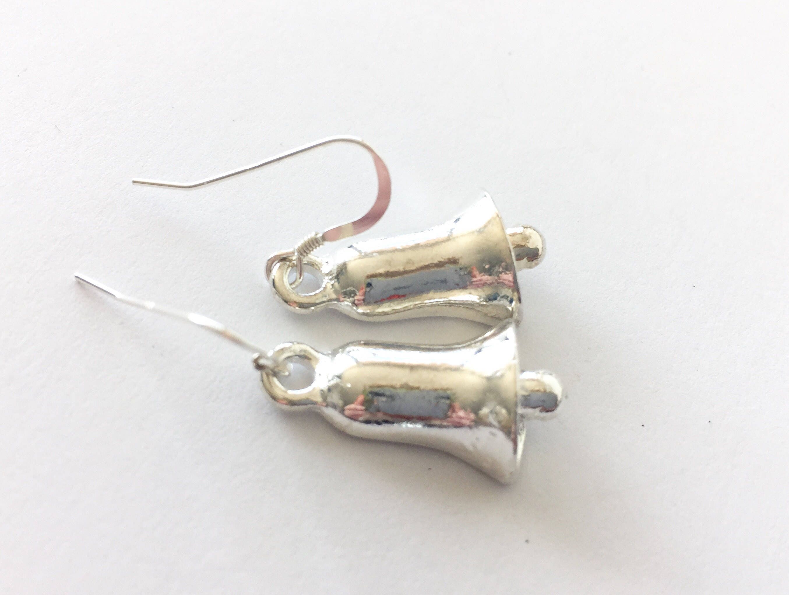 Silver Bell Earrings, Christmas Bells, Christmas Bell Earrings ...