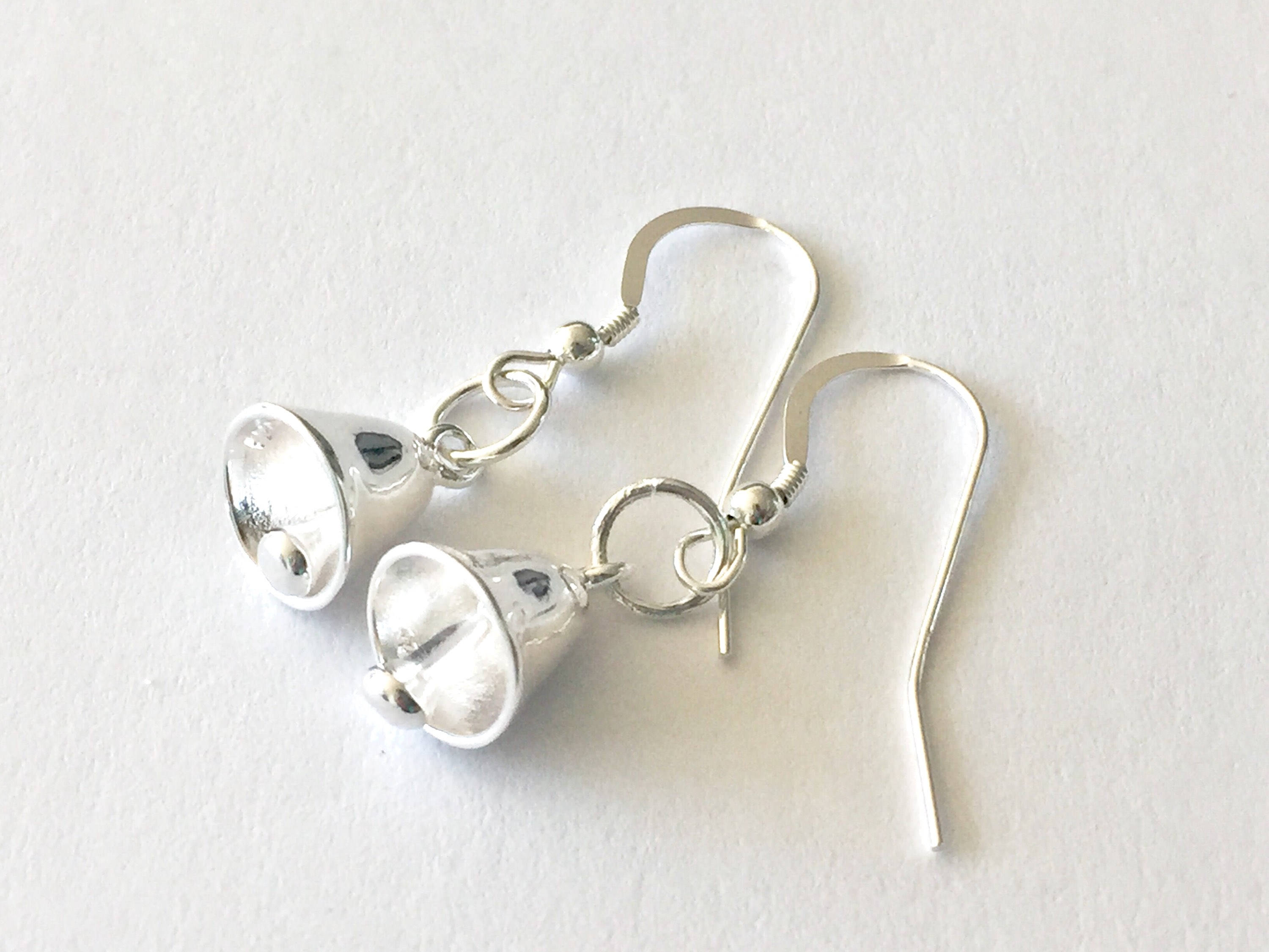 Silver Bells, Sterling Silver Bell Earrings, Christmas Bells, Christian ...