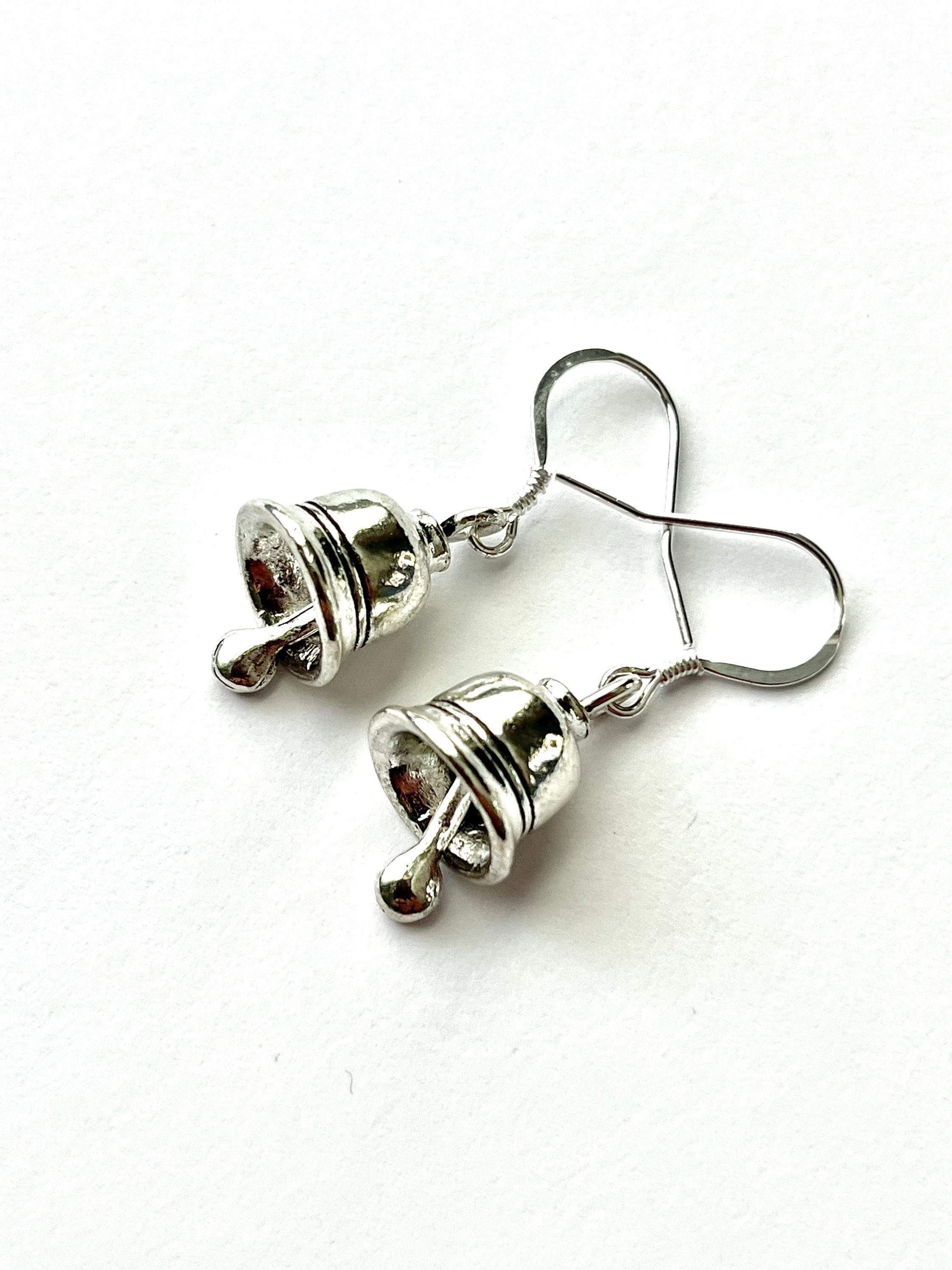 Silver Bell Earrings, Christmas Bell Earrings, Easter Bells, Christian ...