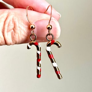 Candy Cane Earrings Christmas Earrings Holiday Earrings Etsy