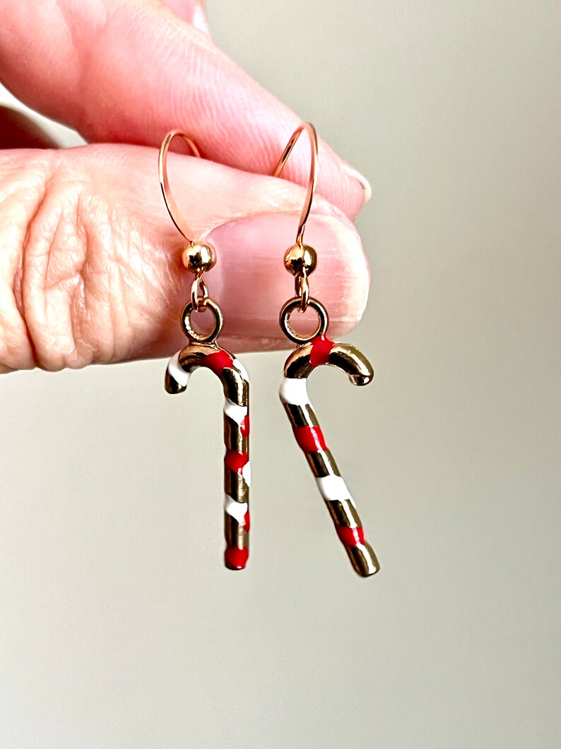 Candy Cane Earrings, Christmas Earrings, Holiday Earrings - Etsy
