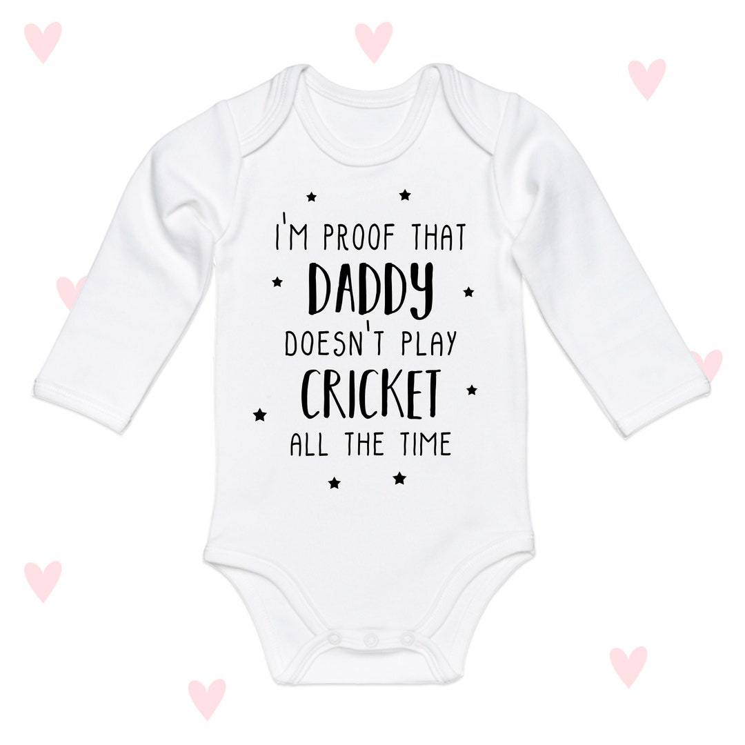 Cricket Daddy Baby Grow Long Sleeve Baby Shower Gifts Sports Boys Girls ...
