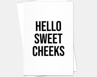 Sweet Cheeks Card - Etsy