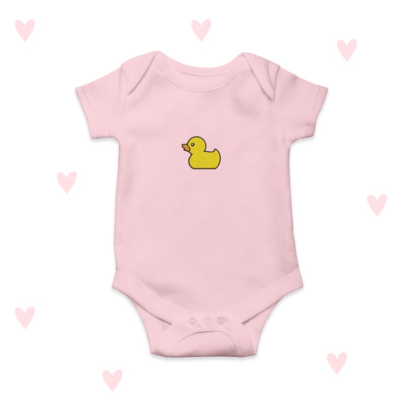 Embroidered Rubber Duck Baby Bodysuit: Unisex Cotton Baby Grow - Etsy
