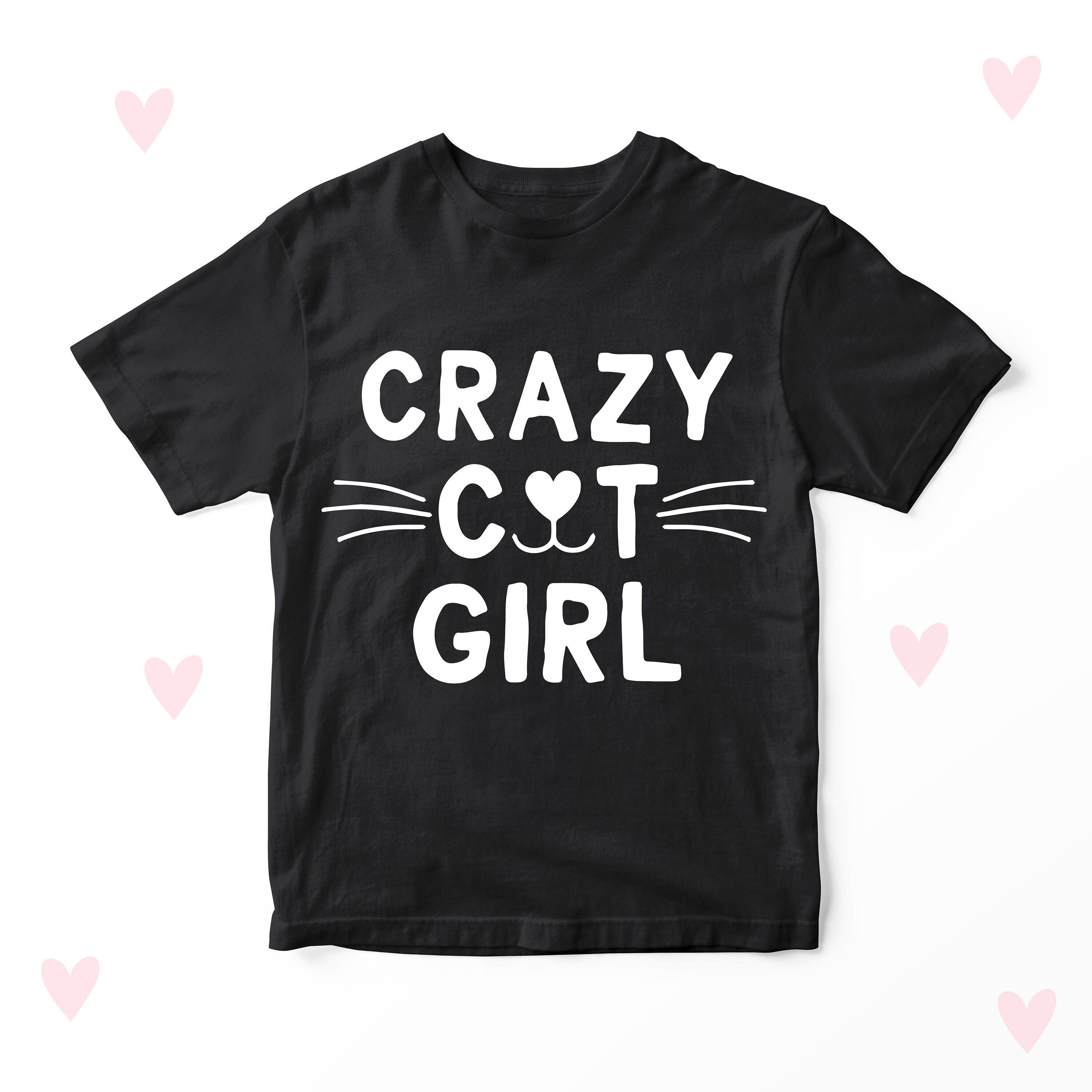 Crazy Cat Girl T-shirt, Girls Cat Lover Gift, Kids Personalized ...