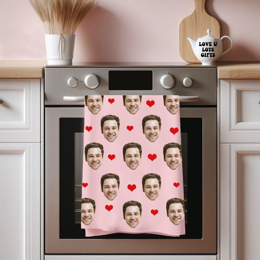 Custom Face Tea Towel Personalised Kitchen Decor Any Face Family ...