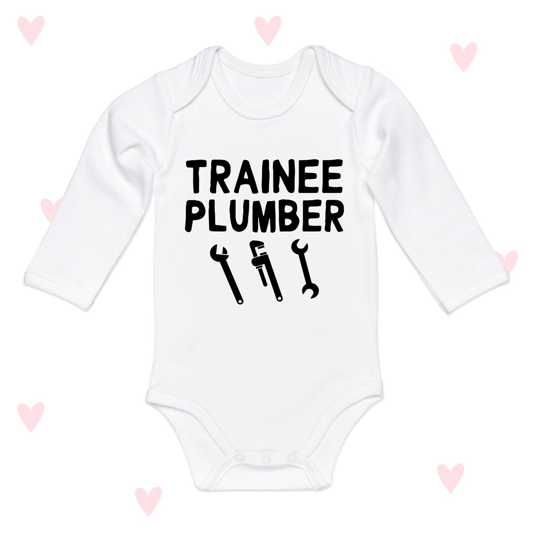 Trainee Plumber Baby Grow Long Sleeve Mini Me Apprentice Baby - Etsy